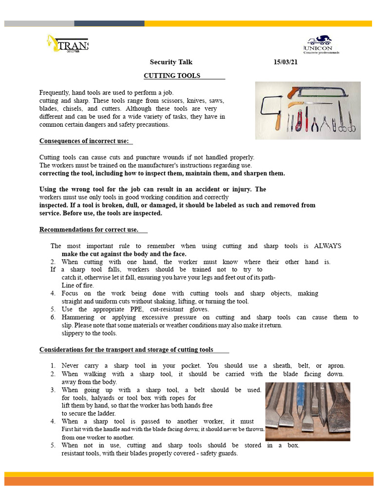 Cutting Tools Talk 15.03.21 | PDF | Tools | Personal Protective Equipment
