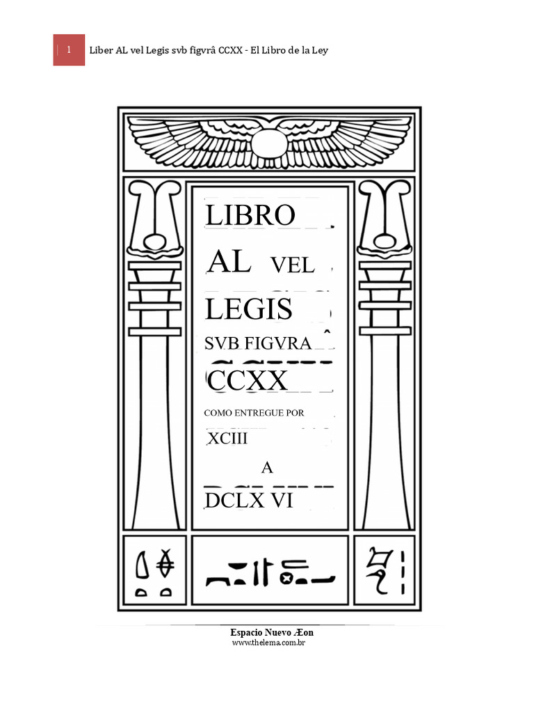 Liber AL vel Legis: El Libro de la Ley | PDF | Thelema | Aleister Crowley