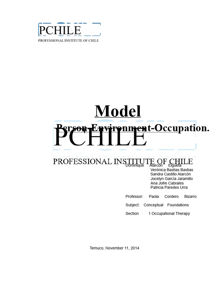Person-Environment-Occupation Model | PDF | Occupational Therapy ...