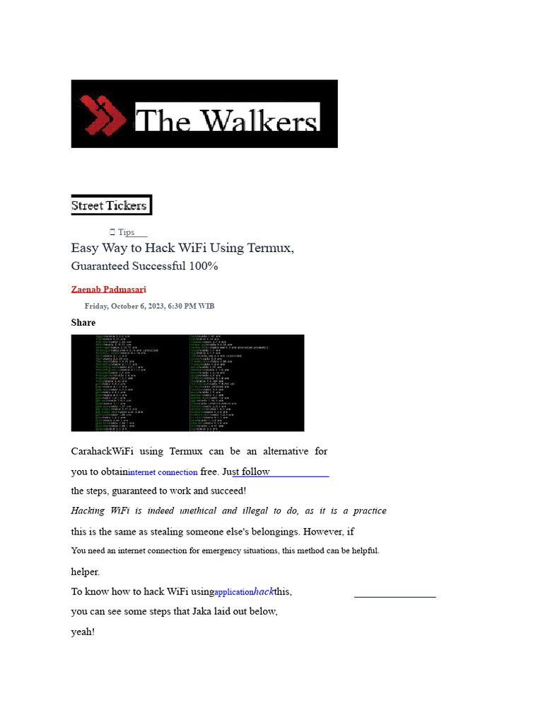 Hack Wifi Using Termux Jalan Tikus | PDF | System Software | Computing