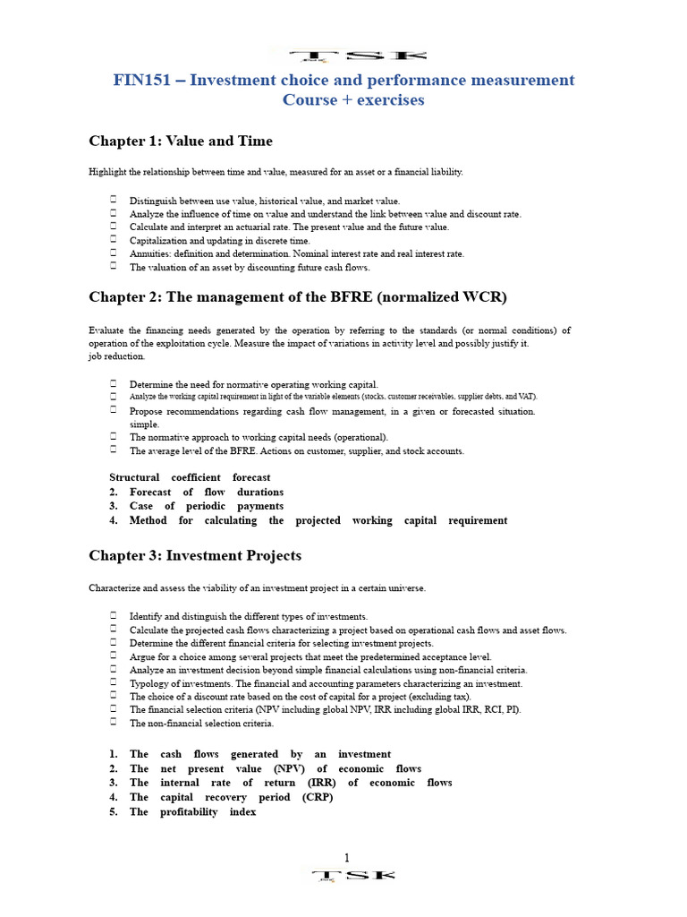 Investment Choices and Performance Metrics | PDF | Internal Rate Of ...