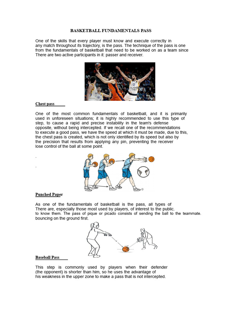 Basketball Passing Techniques Explained | PDF | Games Of Physical Skill ...