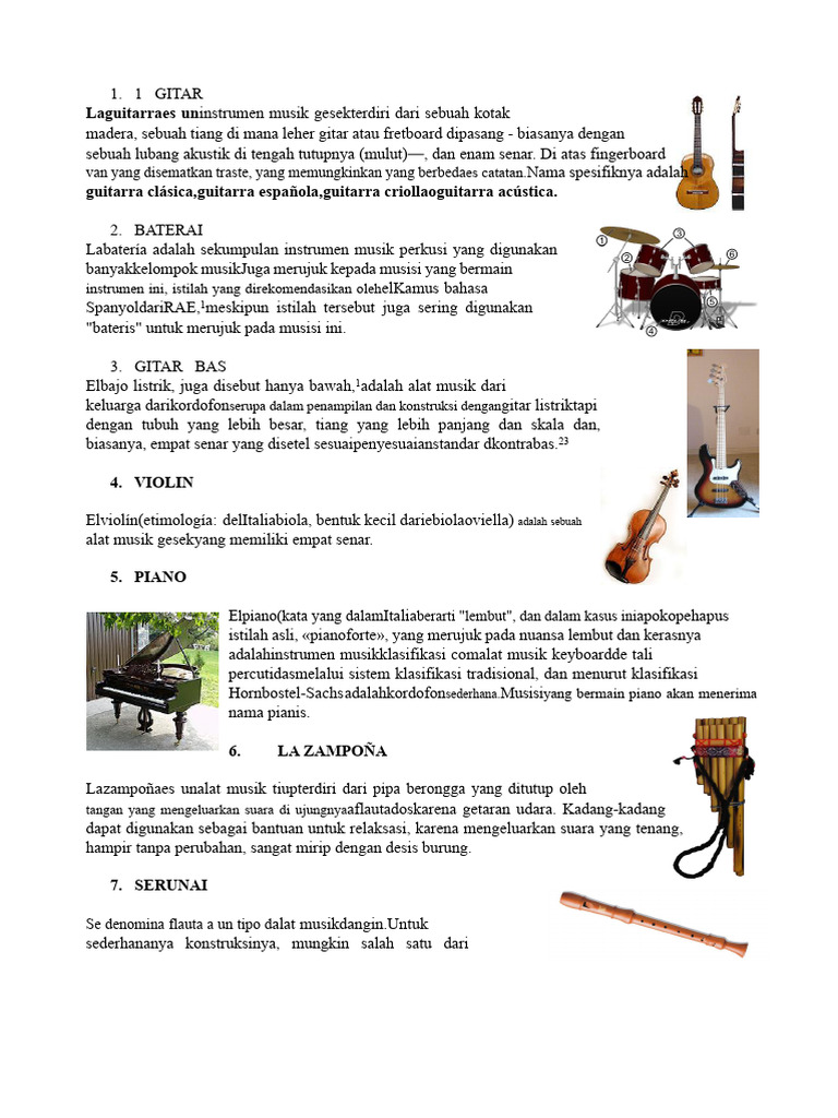 Jenis-Jenis Alat Musik Populer | PDF