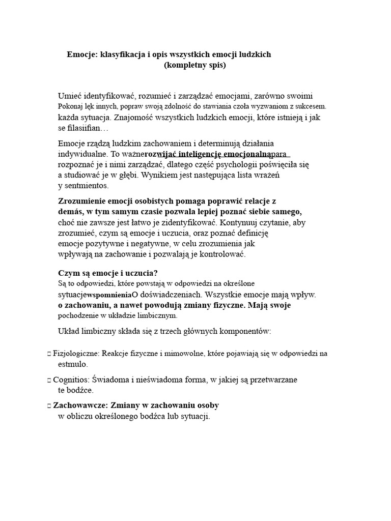 Lista Emocji | PDF