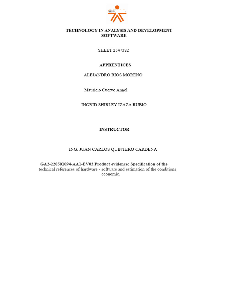 GA2-220501094-AA1-EV03. software and estimation of economic conditions ...