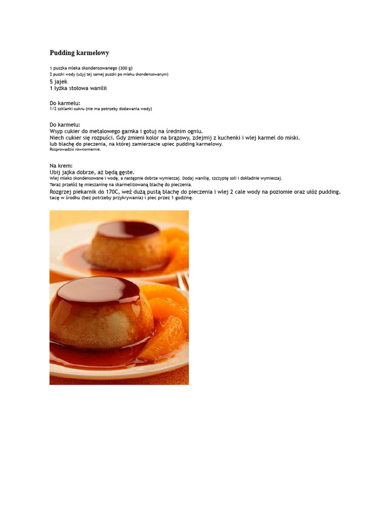 Pudding Karmelowy | PDF