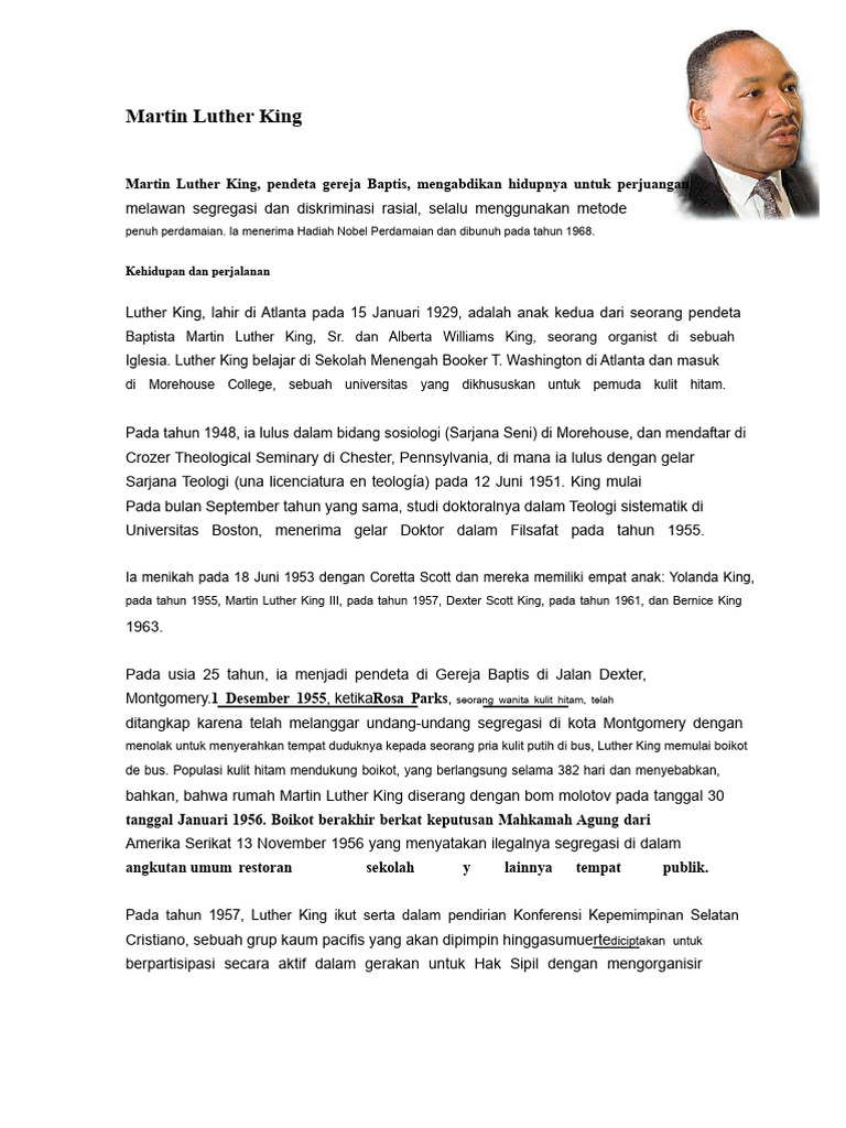 Biografi Martin Luther King Jr. | PDF