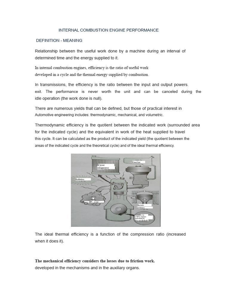 Internal Combustion Engine Performance | PDF | Internal Combustion ...