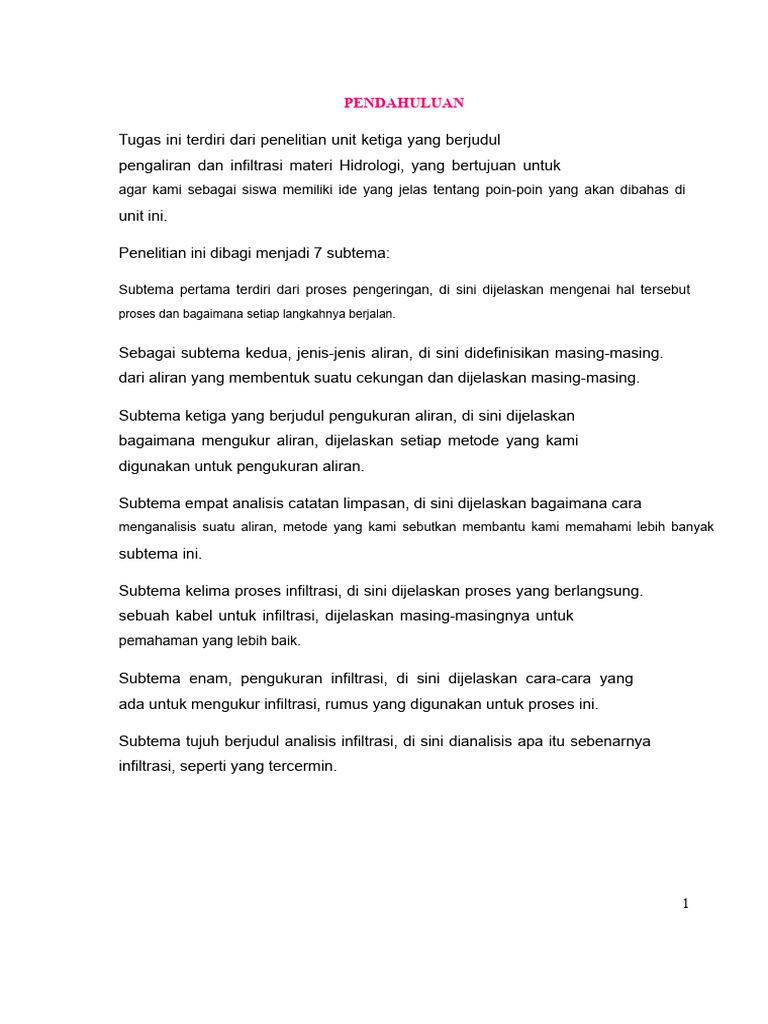 Unit Iii Pengaliran Dan Infiltrasi | PDF