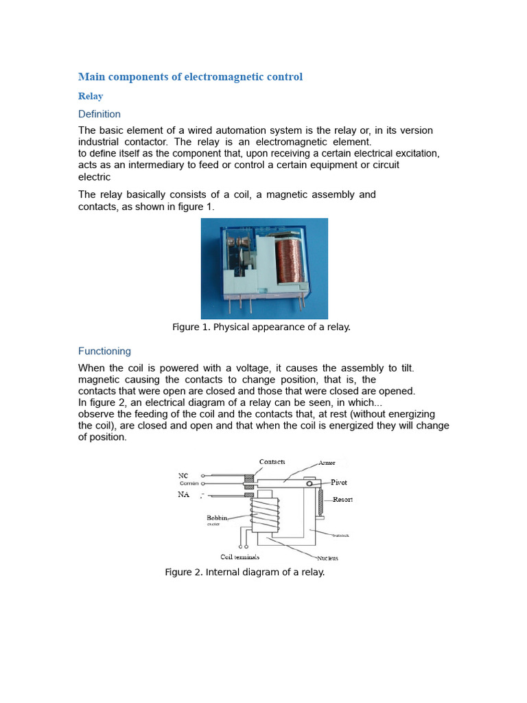 Electromagnetic Control Elements 1 | PDF | Relay | Fuse (Electrical)