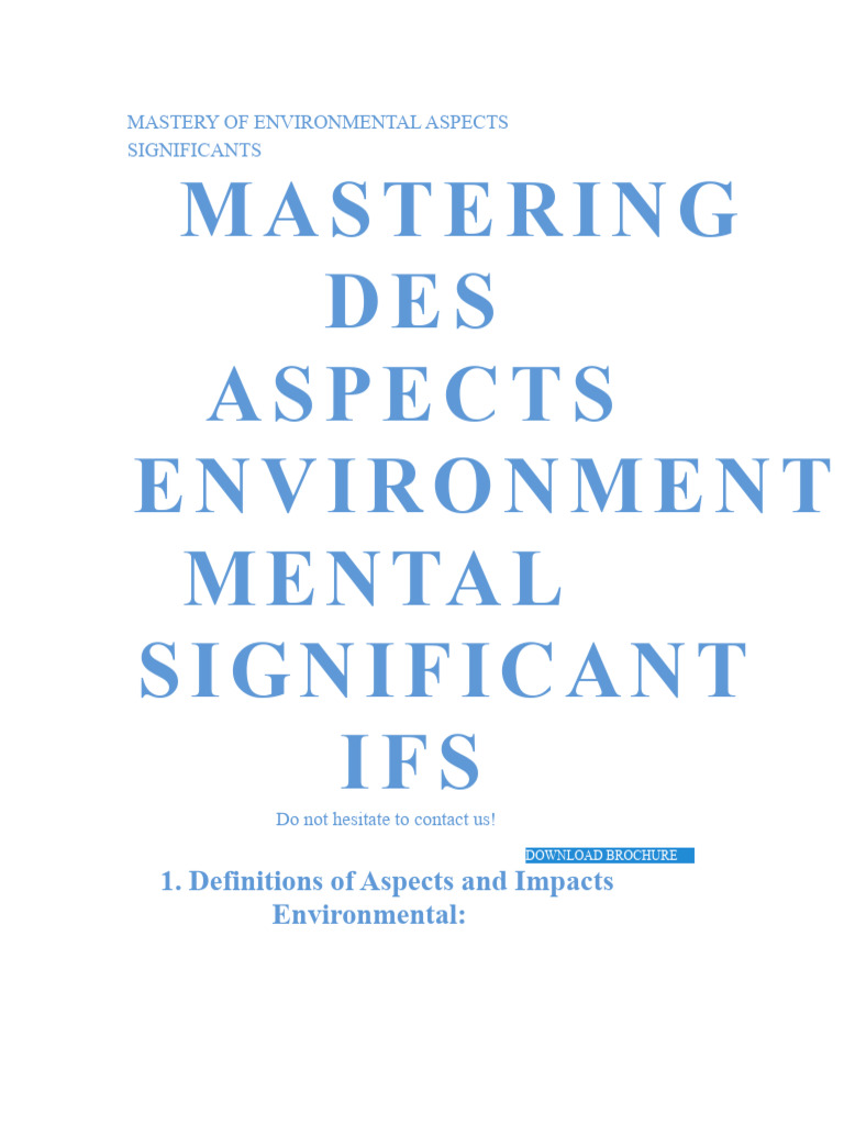 Mastery of Significant Environmental Aspects | PDF | Waste | Natural ...