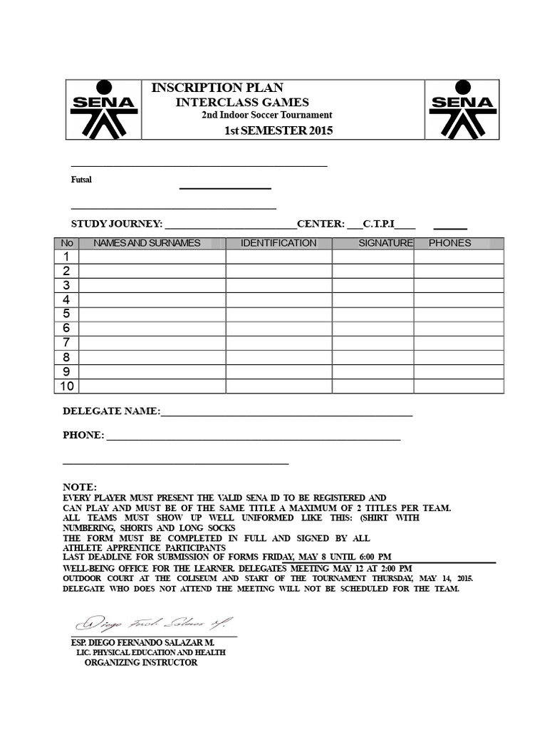 Registration Forms and Inter-Class Regulations 2 Tournament of 2015 ...