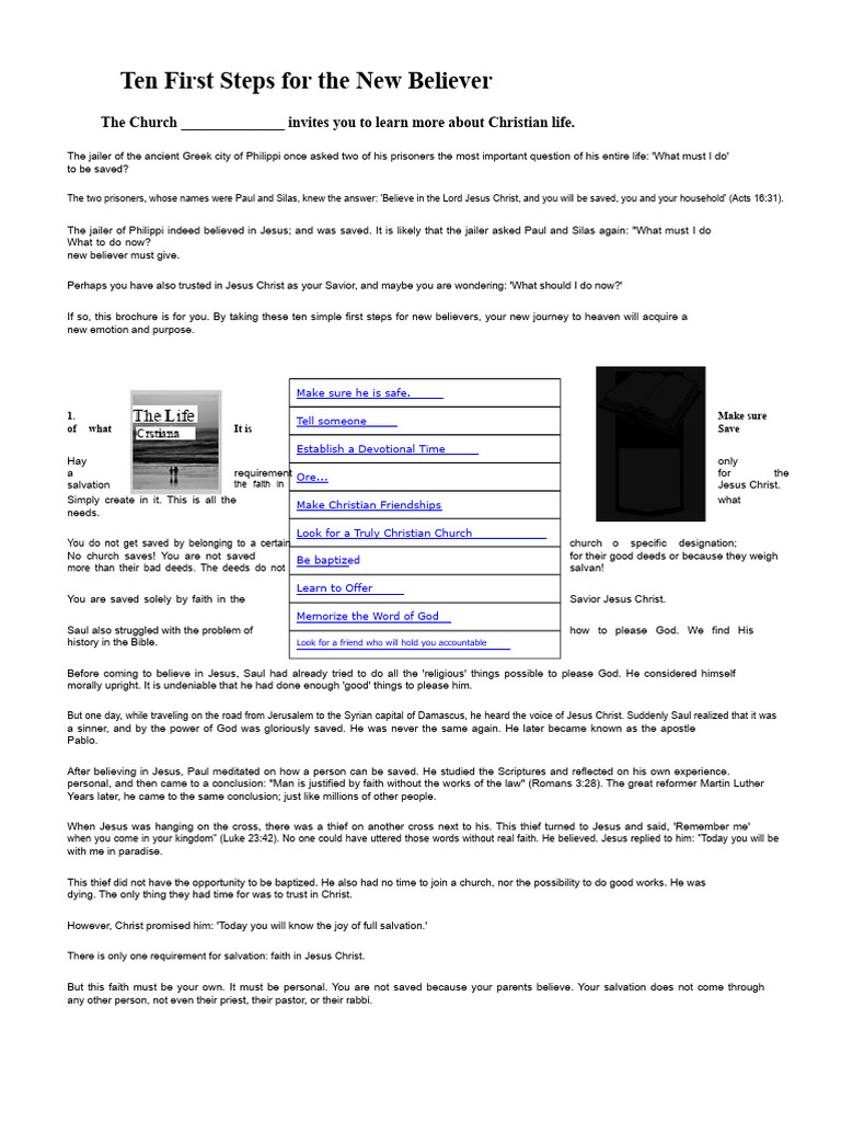 10 Steps of The New Believer | PDF | Baptism | Jesus