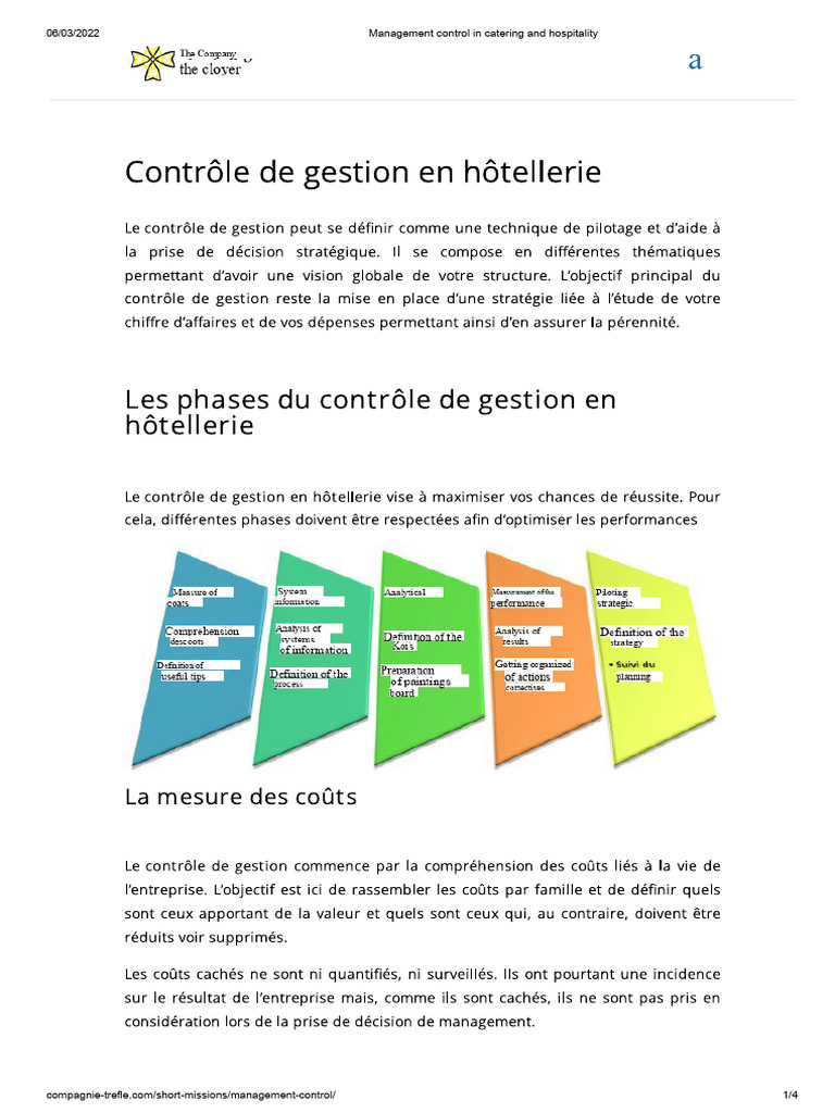 Management Control in The Hotel and Restaurant Industry | PDF