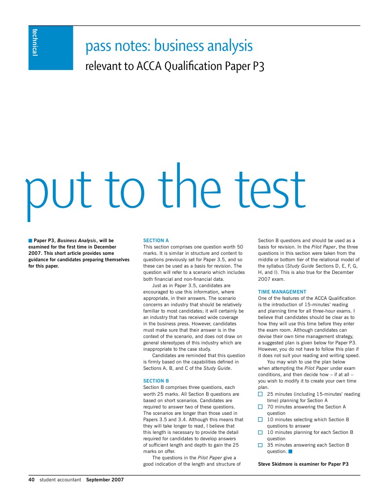 Sa Sep07 Skidmore | Download Free PDF | Test (Assessment) | Business