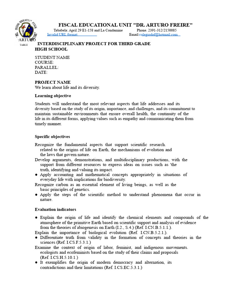 Interdisciplinary Project For Third Year of High School | PDF | Neutron ...