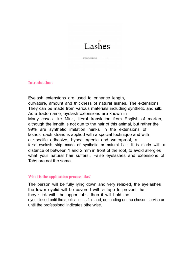 Manual For Eyelash Extensions | PDF