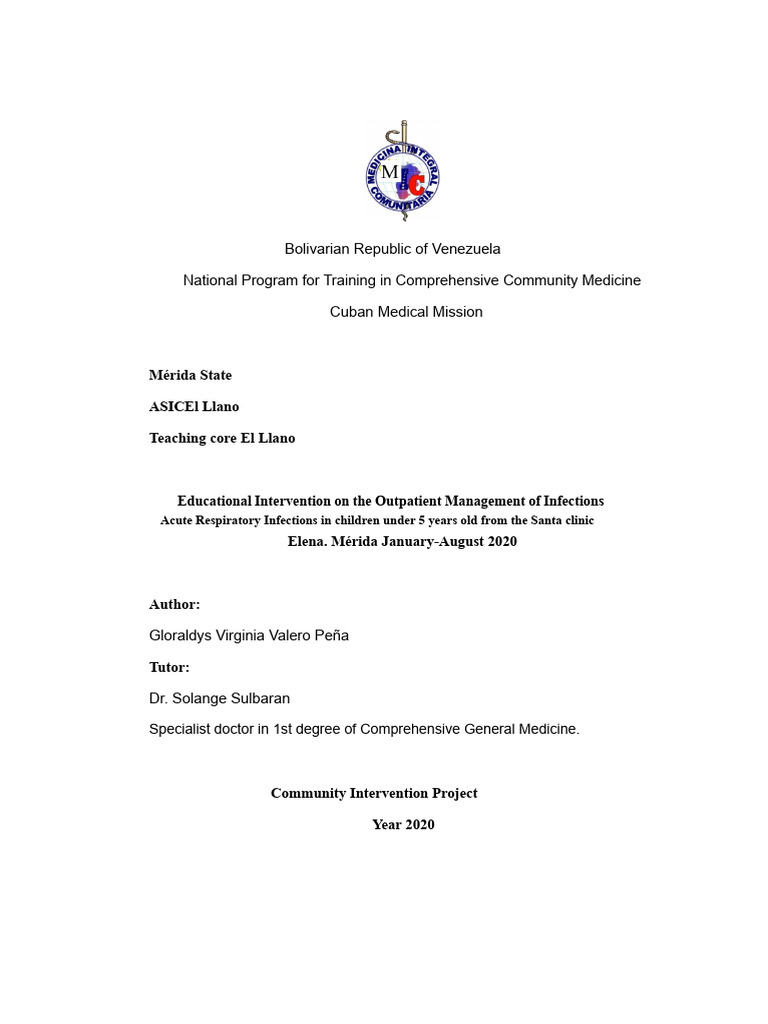 Community Intervention for Child Infections | PDF | Infection ...