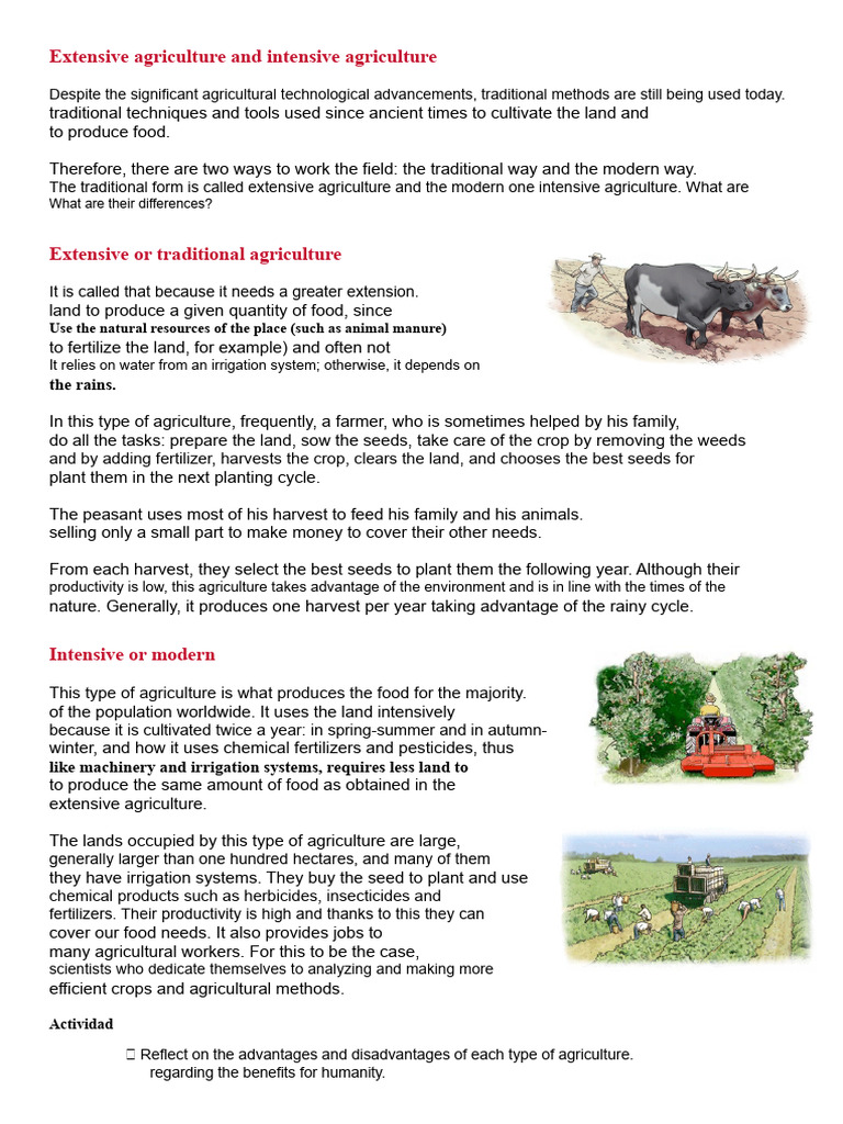Extensive Agriculture and Intensive Agriculture | PDF | Agriculture ...