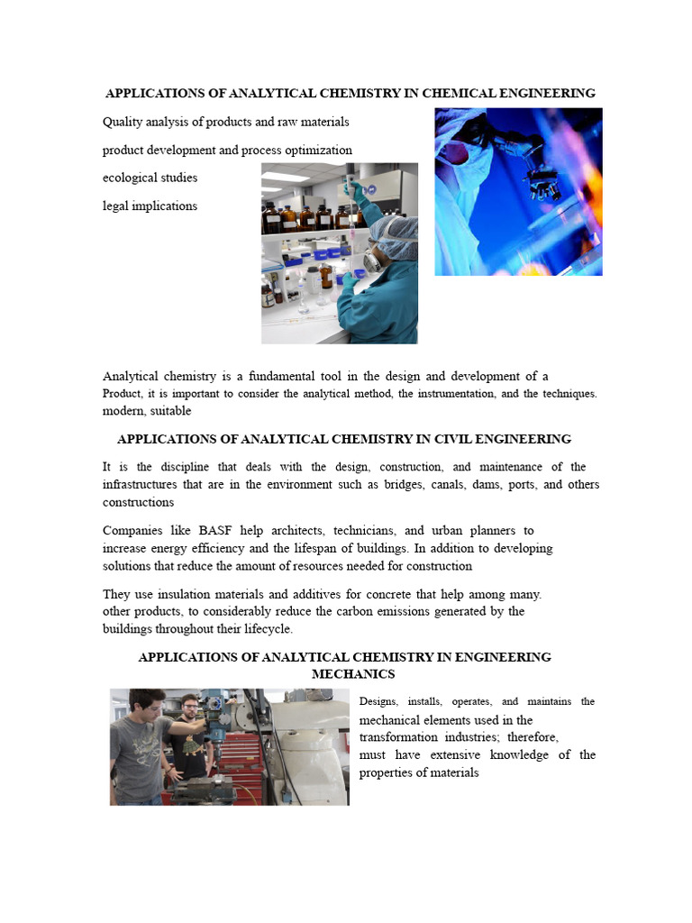 Analytical Chemistry in Engineering Applications | PDF | Engineering ...