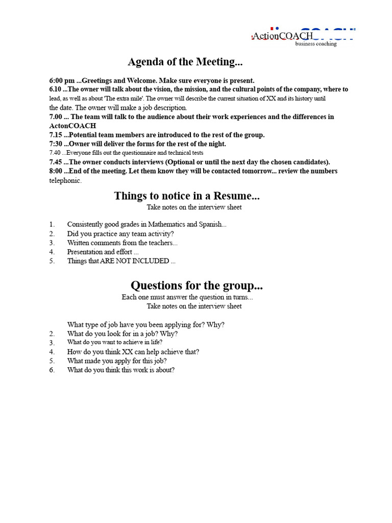 12 Order of Meeting Day | PDF