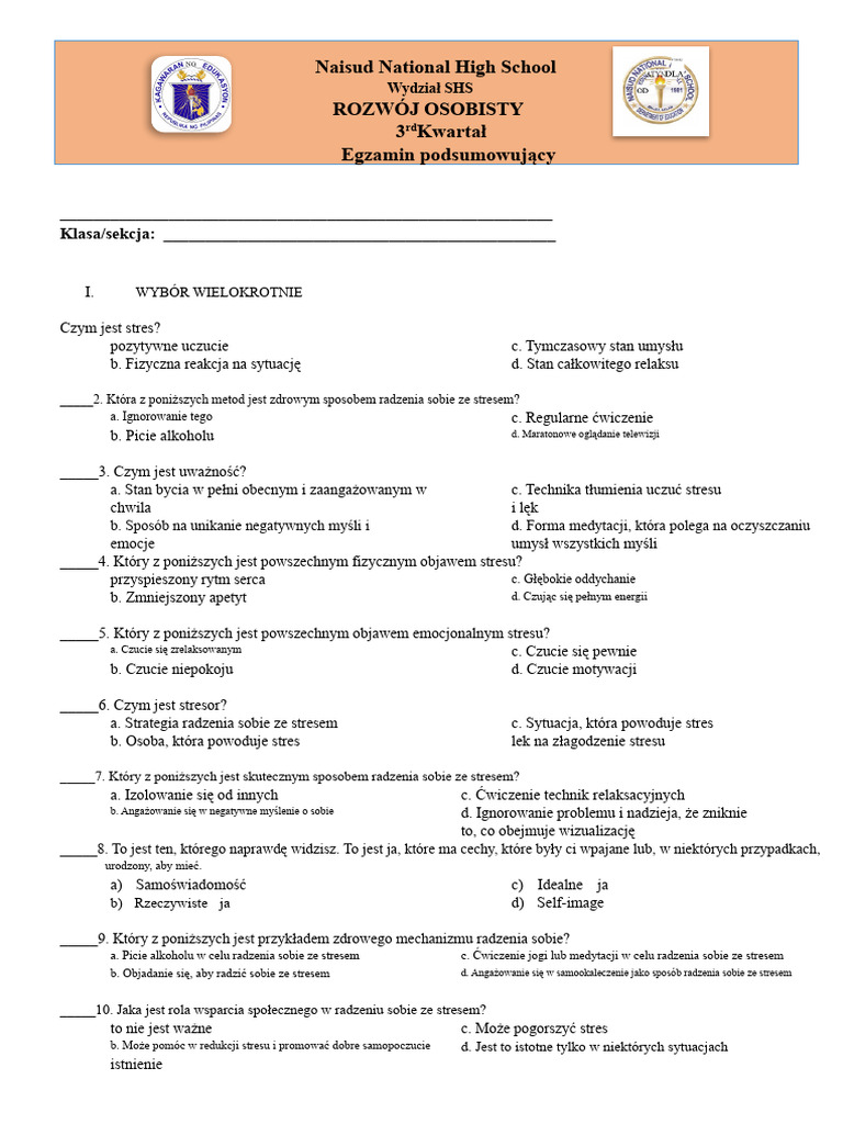 Egzamin Kwartalny Perdev | PDF