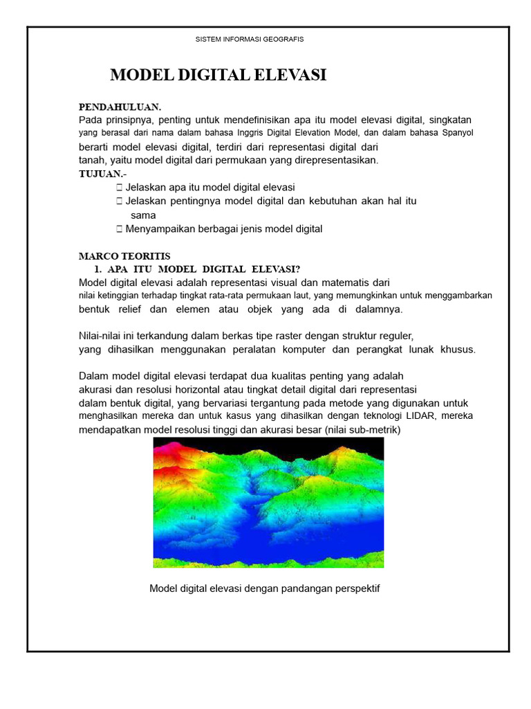 Pentingnya Model Digital Elevasi | PDF