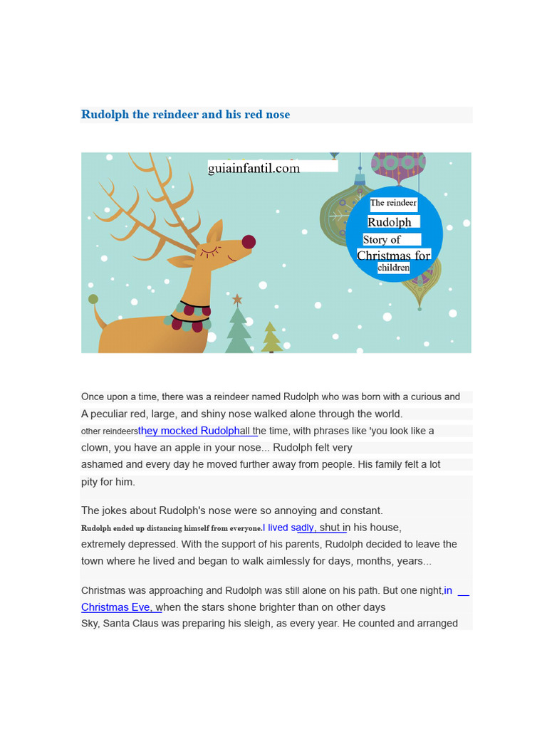 Rudolph's Journey to Acceptance | PDF | Rudolph The Red Nosed Reindeer ...