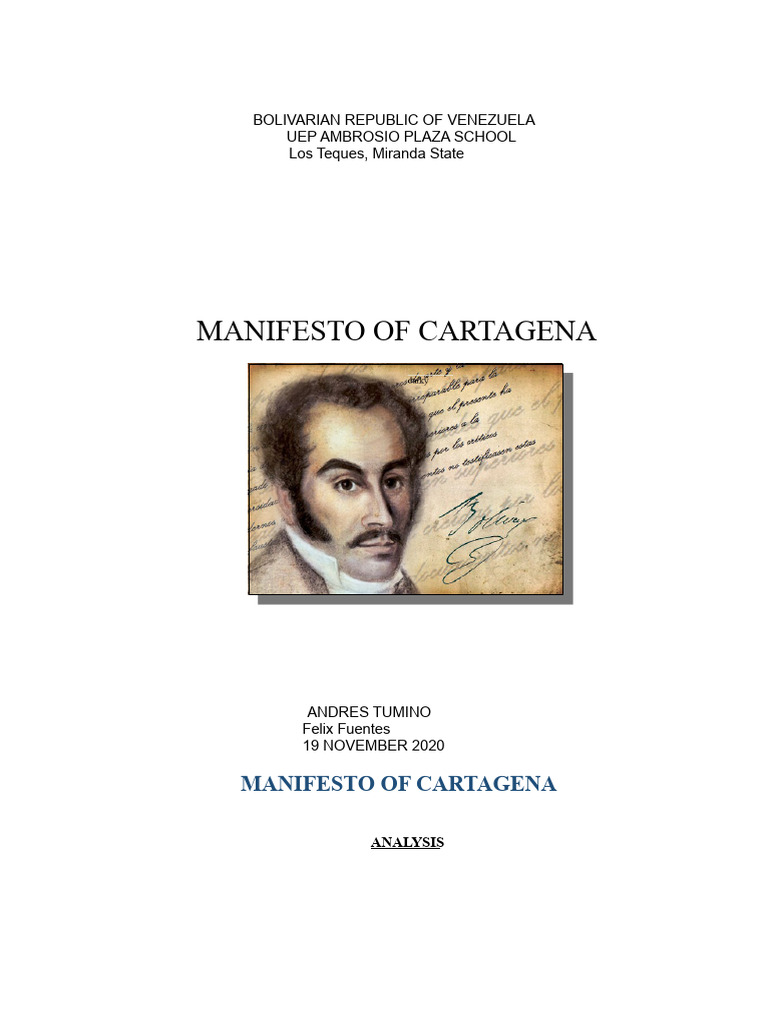 Manifesto of Cartagena Analysis | PDF
