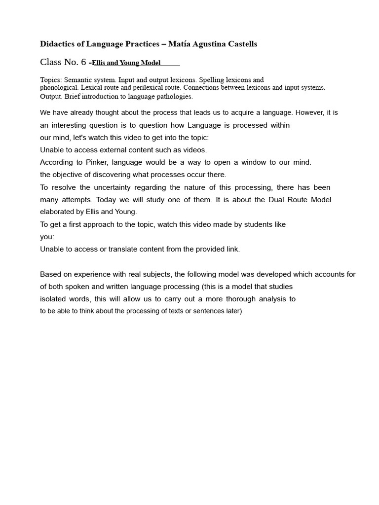 Understanding the Dual Route Model of Language | PDF | Lexicon | Word