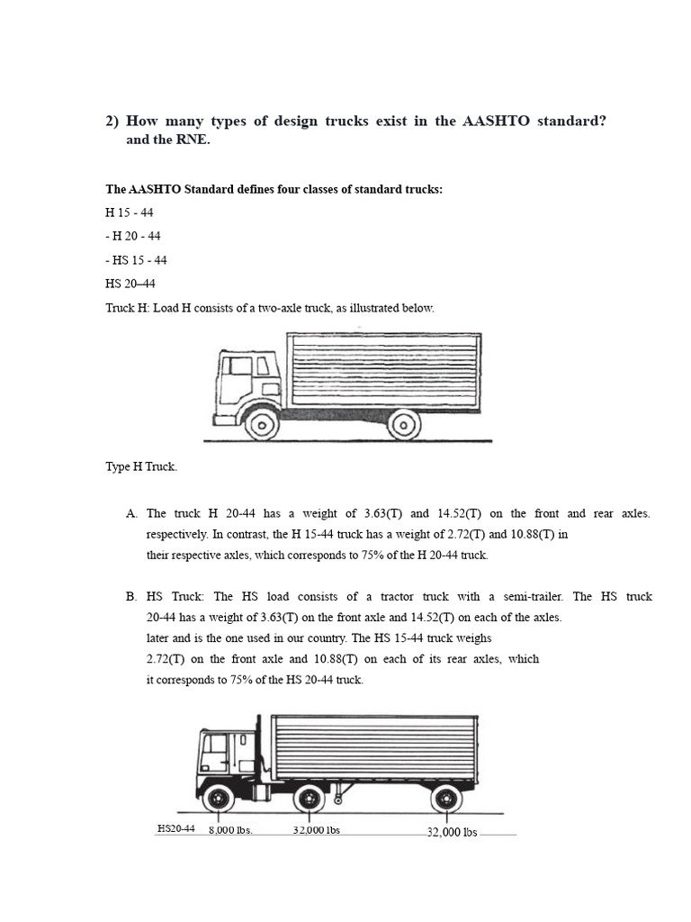 AASHTO Truck Size Standards Explained | PDF | Truck | Axle