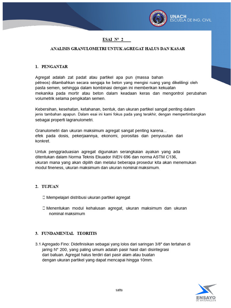 Analisis Granulometri Agregat Beton | PDF