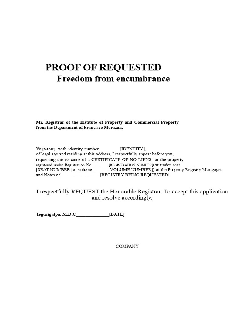 Format Request For Release of Lien PDF | PDF