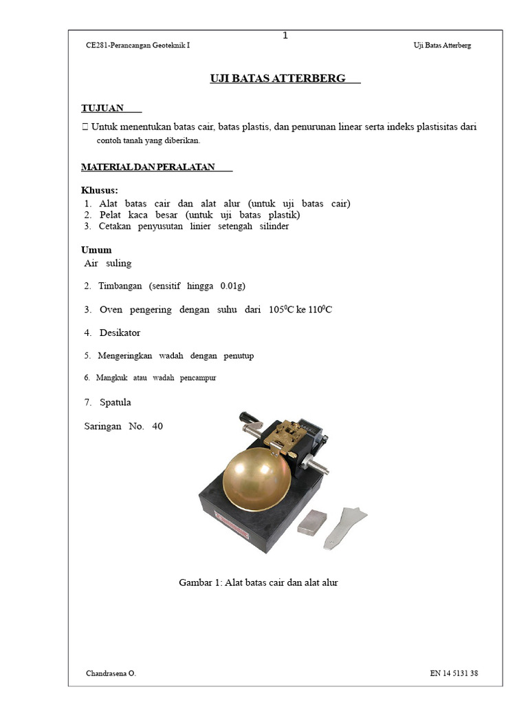 Laporan Laboratorium - Uji Batas Atterberg | PDF