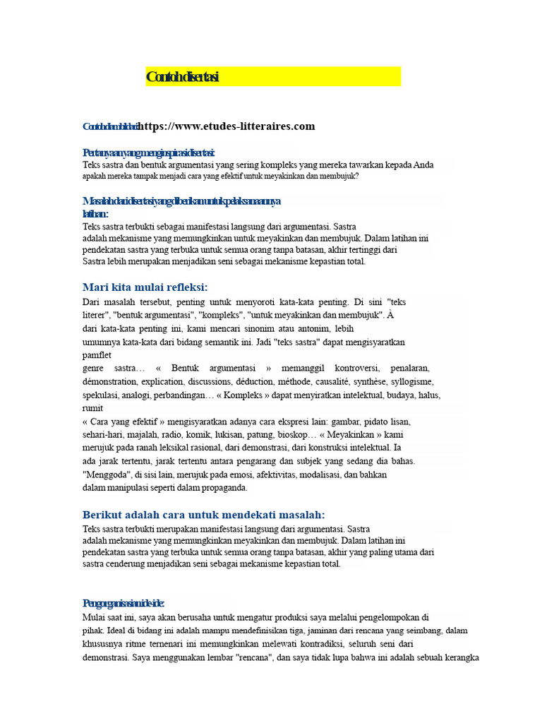 Argumentasi dalam Teks Sastra | PDF