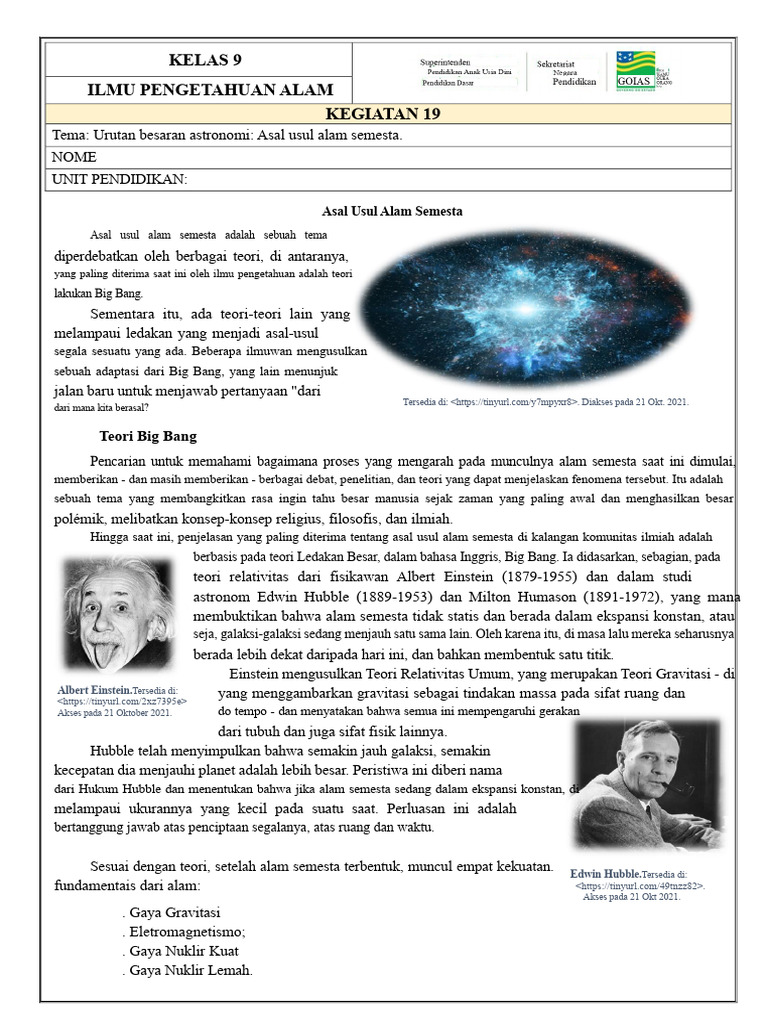 Asal Usul Alam Semesta: Teori Big Bang | PDF