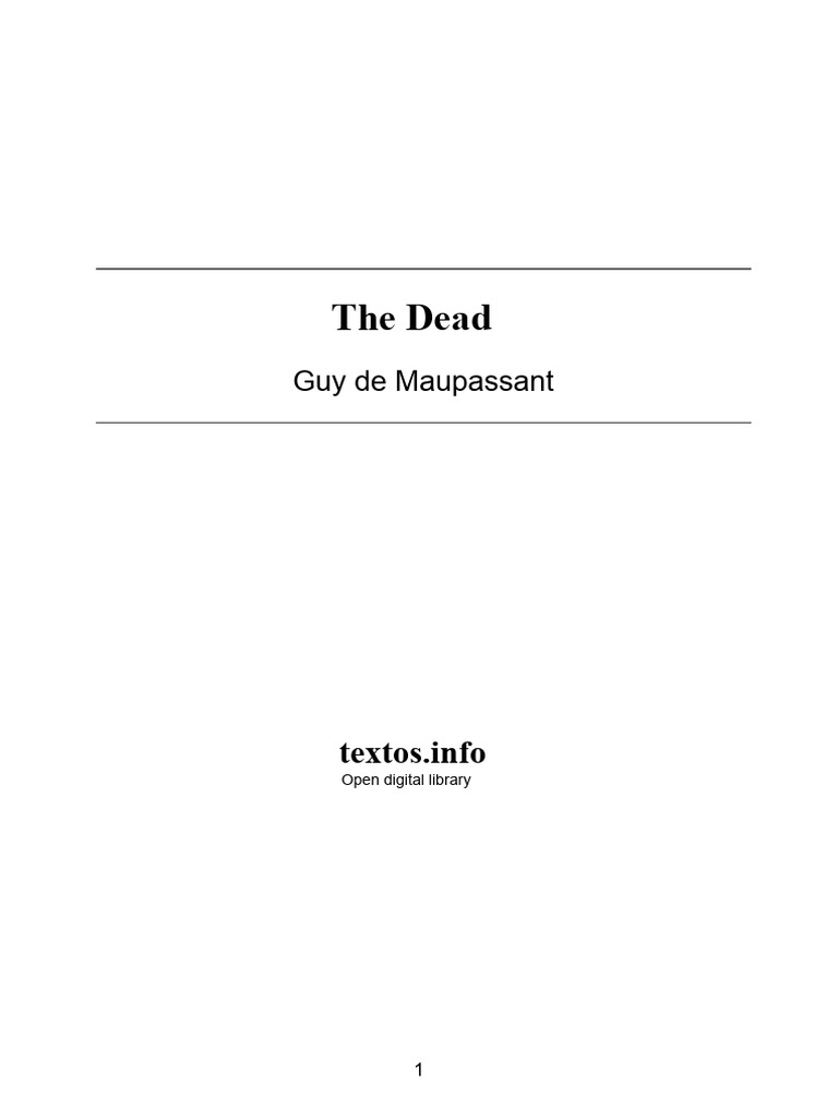 Mourning Love in "The Dead" | PDF | Guy De Maupassant | Gustave Flaubert