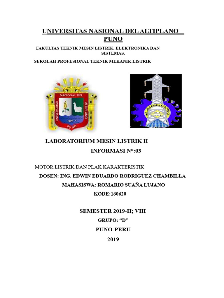 Karakteristik Motor Listrik Induksi | PDF