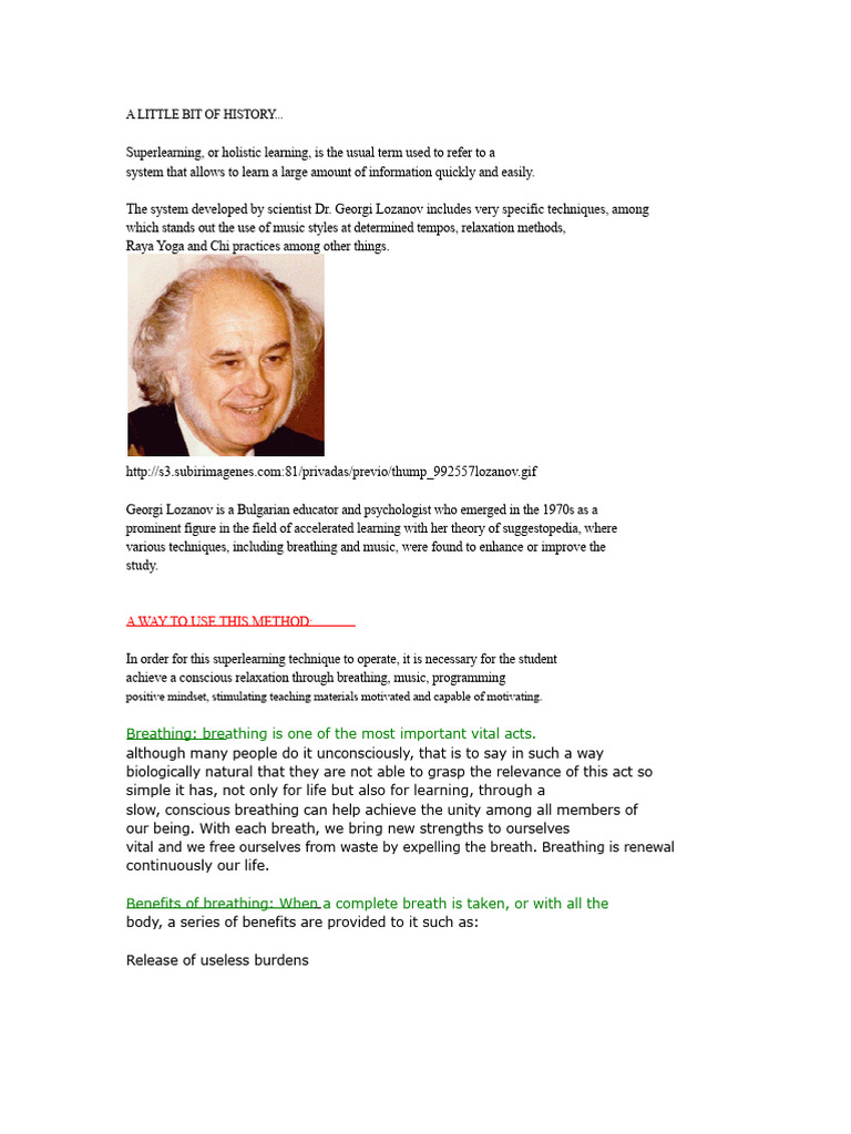 Music For Studying Superlearning Georgi Lozanov | PDF | Neural ...
