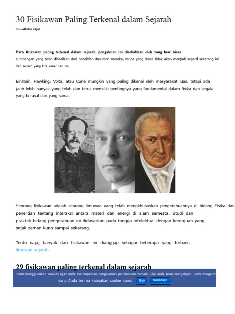 30 Fisikawan Terkenal Sepanjang Sejarah | PDF