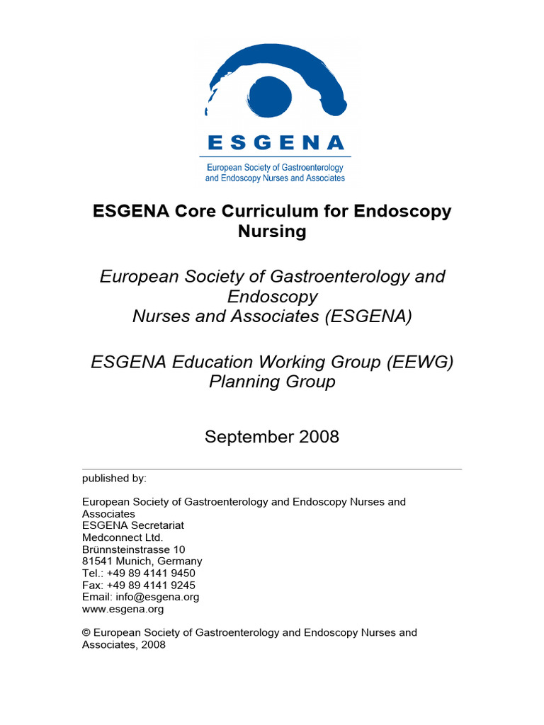 Esgena Core Curriculum | PDF | Gastroenterology | Nursing