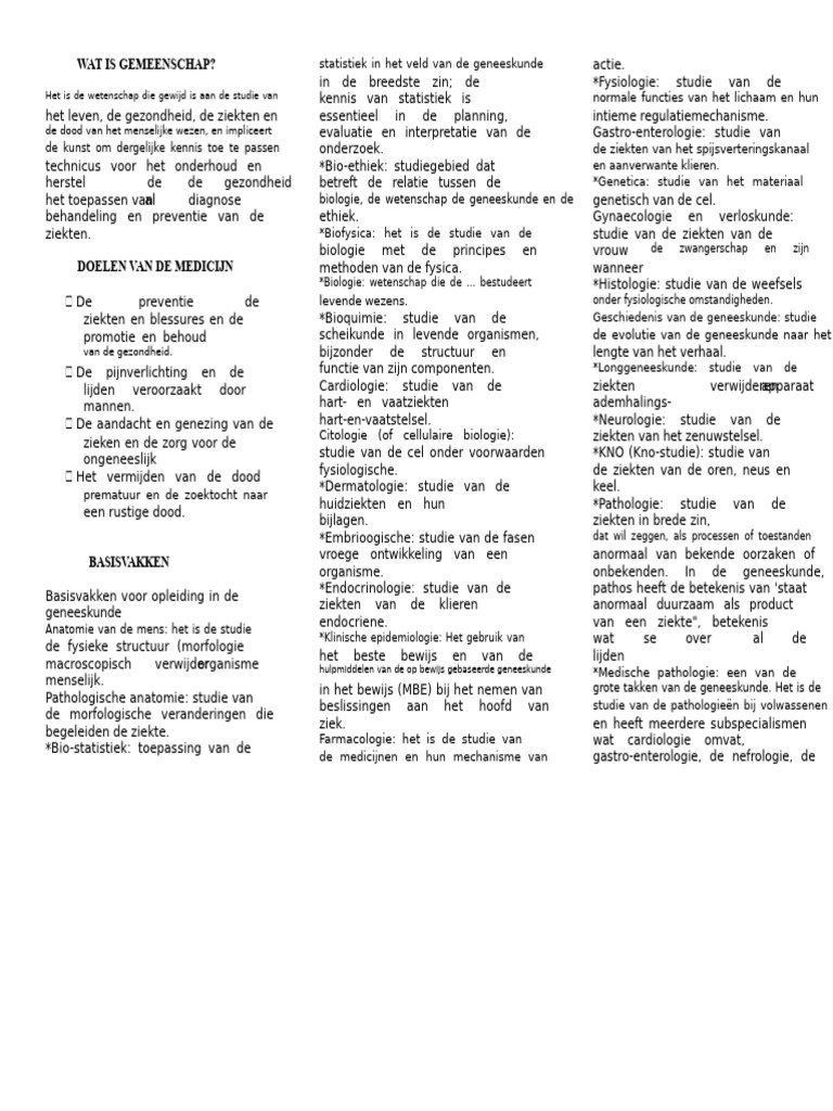 Triptych Geneeskunde | PDF