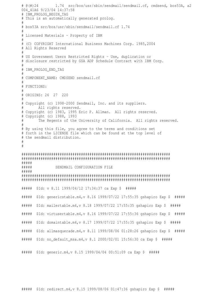 Sendmail CF | PDF | Network Protocols | Computer Networking