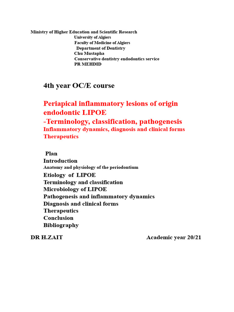 LIPOE | PDF | Medical Specialties | Dentistry Branches