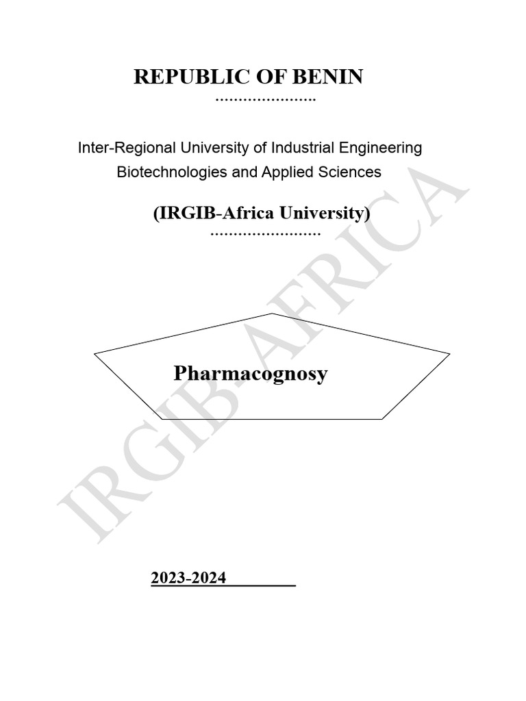 PHARMACOGNOSY COURSE 23-24 - Compressed - Compressed | PDF | Alkaloid | Pharmacognosy