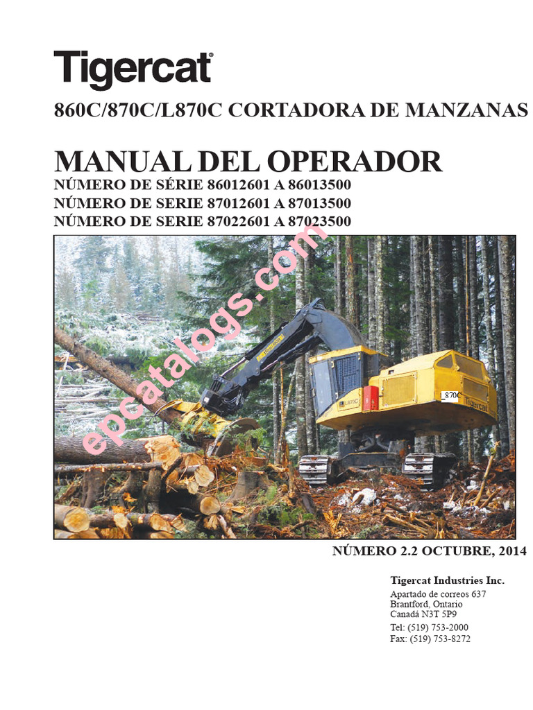 Manual del Operador Tigercat 860C/870C | PDF