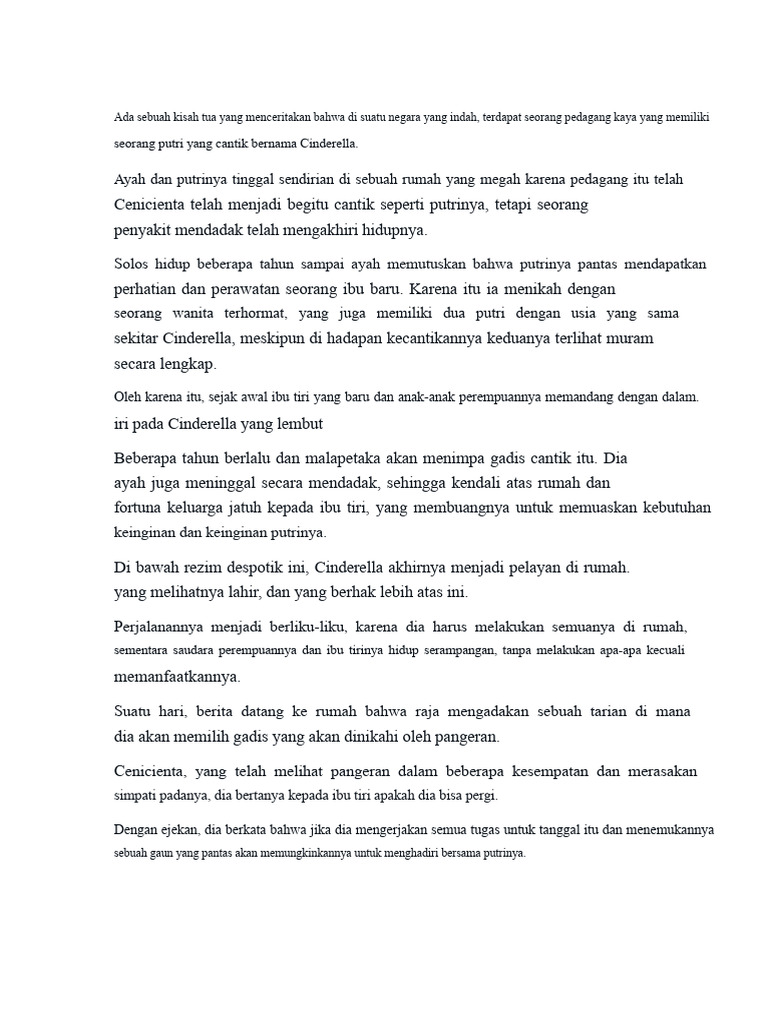 Dongeng Cinderella | PDF