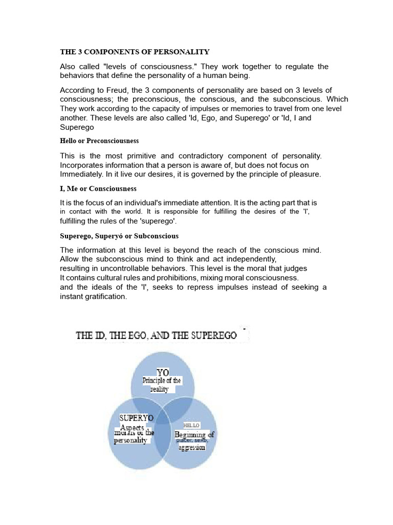 The 3 Components of Personality | PDF | Unconscious Mind ...
