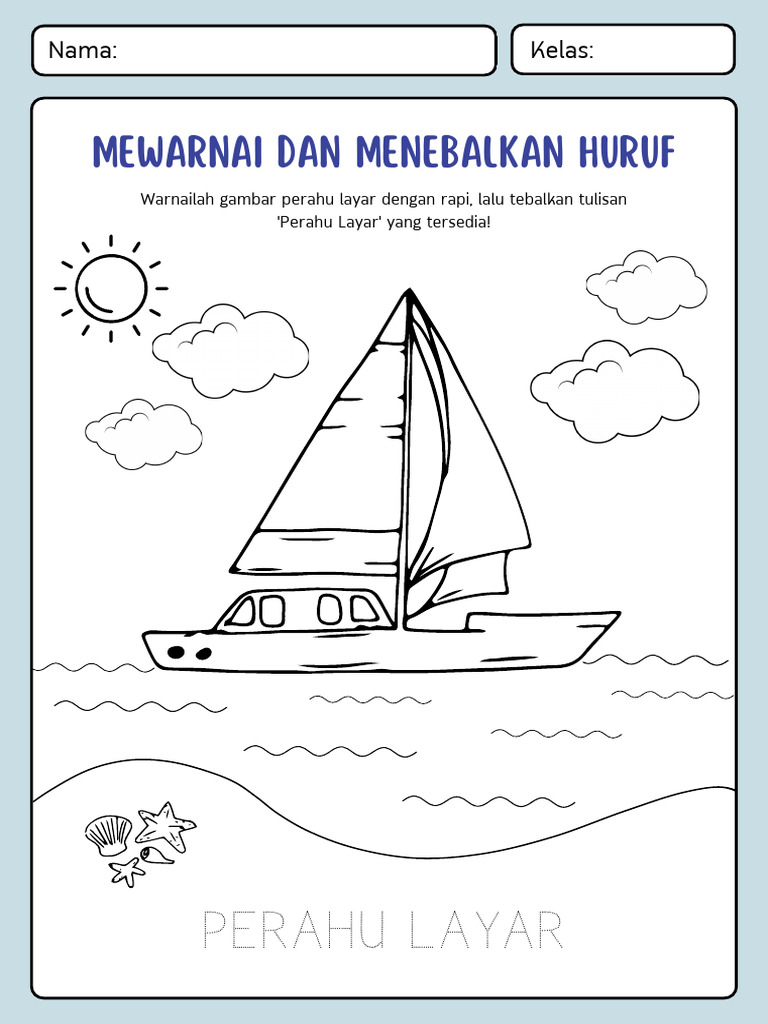 Mewarnai Gambar Perahu Layar | PDF