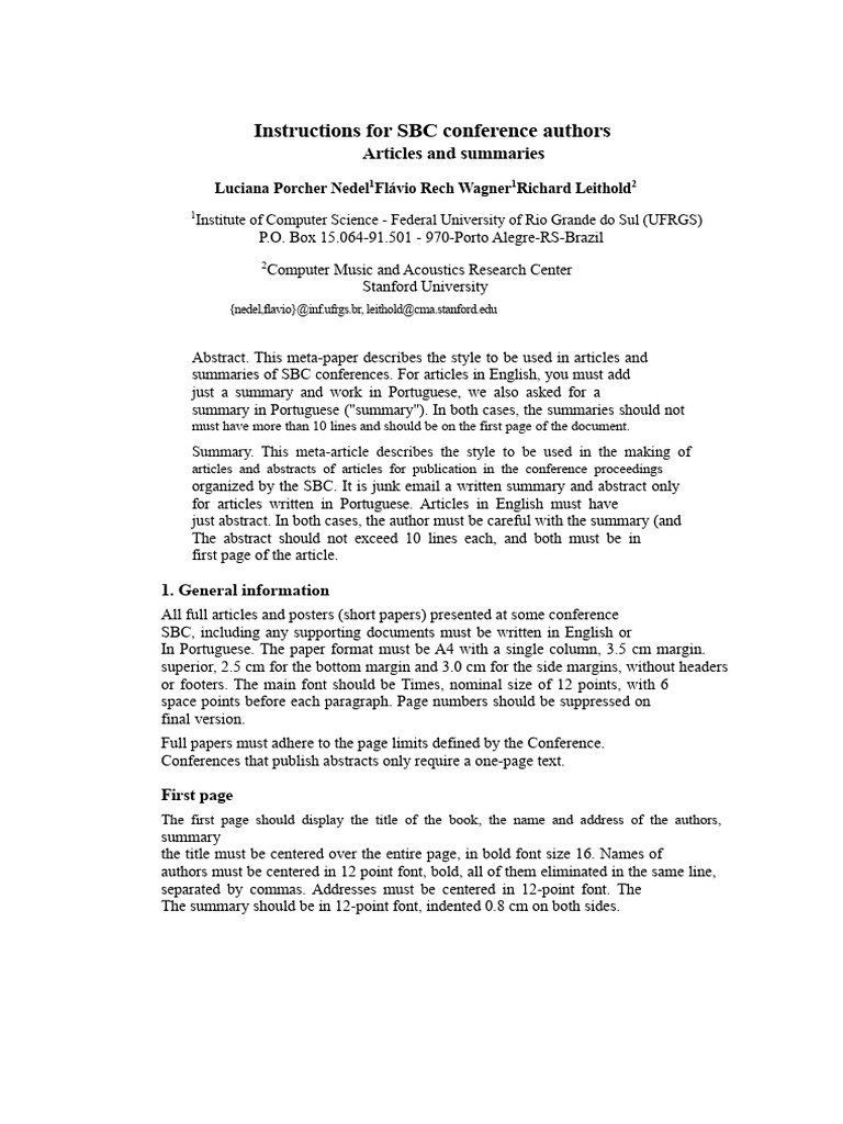 SBC Template Translated | PDF | Abstract (Summary) | Paragraph